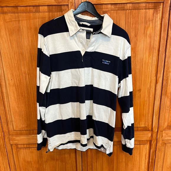 L.L. Bean | Shirts | L L Bean Mens Navy And White Striped Ruby Shirt ...